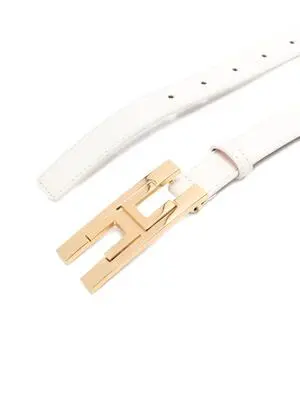 Elisabetta Franchi Logo-buckle Belt - White