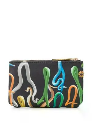 SELETTI Serpent-print Makeup Bag