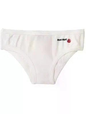 Miu Miu X Petite Bateau Jersey Briefs - White