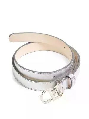 Valentino Garavani V-logo Laminated Belt - Silver