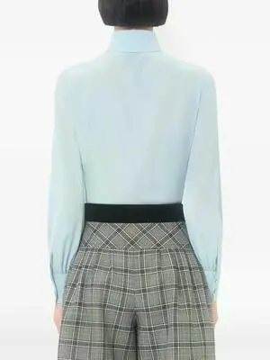 Valentino Garavani Crepe De Chine Scarf-detail Shirt - Blue