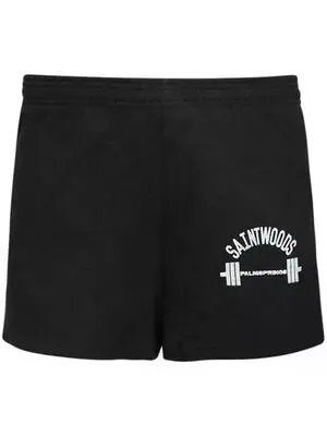 SAINTWOODS Logo-print Cotton Track Shorts
