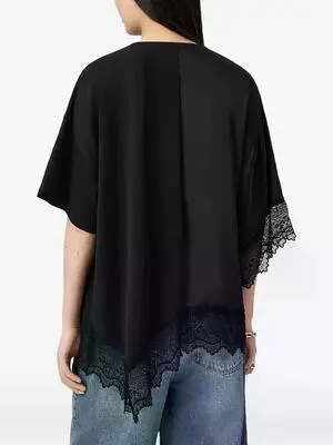 ALLSAINTS Lenny Short Sleeve Lace T-shirt - Black