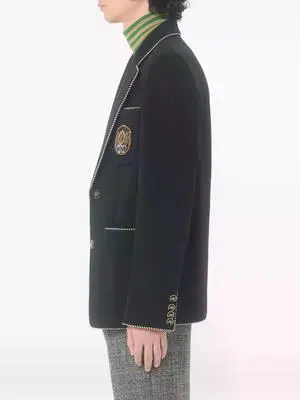 Valentino Garavani Patch Piping Single-breasted Jacket - Black