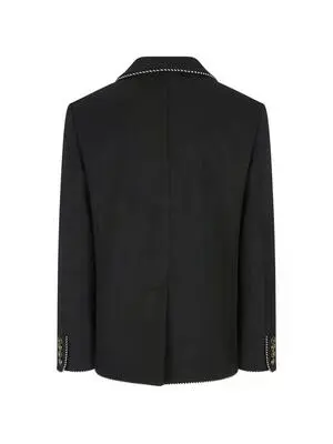 Valentino Garavani Single-breasted Wool Jacket With Torchon Piping