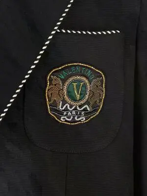 Valentino Garavani Single-breasted Wool Jacket With Torchon Piping