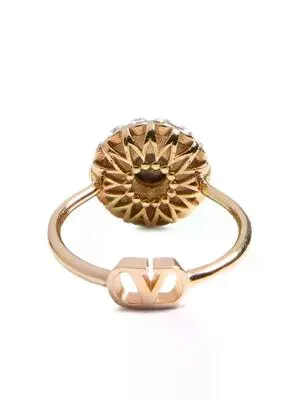Valentino Garavani Vlogo Signature Ring In Enamel And Crystals
