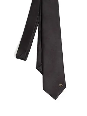 Valentino Garavani Silk Vlogo Signature Neck Tie - Black