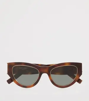 Saint Laurent Acetate Cat Eye Sunglasses - Brown