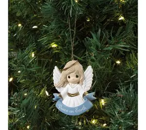 PRECIOUS MOMENTS Peace On Earth Angel Flat Ornament - One-color