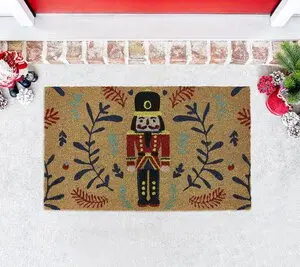 VCNY HOME Multi Nutcracker Holiday Outdoor Coir Doormat