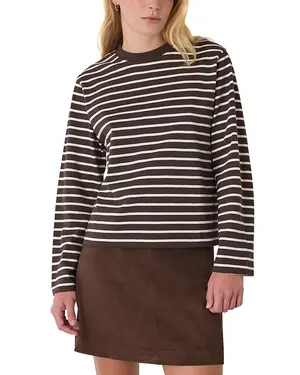 Whistles Striped Round Neck Sweater