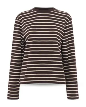 Whistles Striped Round Neck Sweater