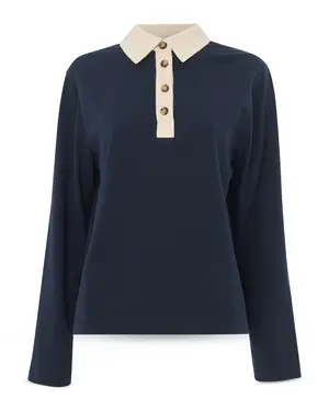 Whistles Contrast Collar Polo Shirt