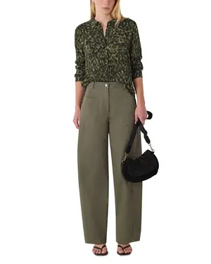 Whistles Animal Print Collared Shirt - Green/multi