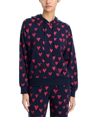 Aqua Fleece Lounge Hoodie - Navy