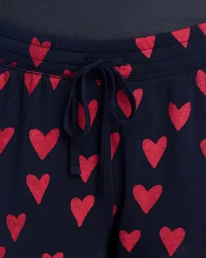 Aqua Fleece Jogger Lounge Pants - Navy