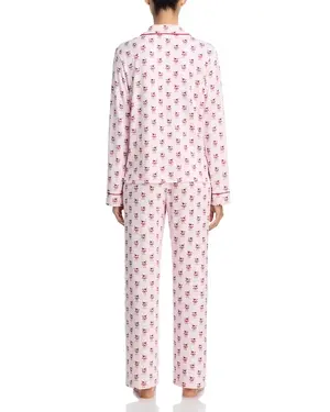 Aqua Notched Collar Jersey Pajama Set Exclusive - Pink