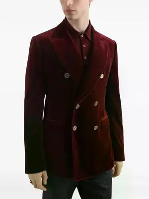 Dolce & Gabbana Sicilia Velvet Double-breasted Blazer