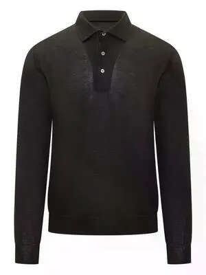 FILIPPO DE LAURENTIIS Long-sleeve Polo Shirt - Black