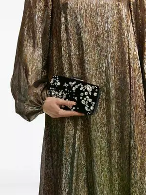 Oscar De La Renta Crystal-embellished Velvet Clutch