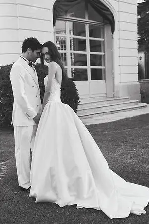 Watters Emmaretta Strapless Ball-skirt Wedding Gown