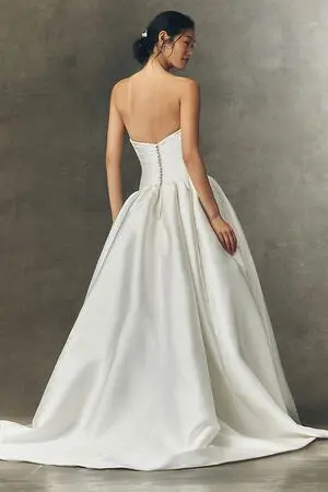 Watters Emmaretta Strapless Ball-skirt Wedding Gown