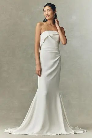 BESA Claude Foldover Strapless Column Gown