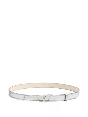 Valentino Garavani Vlogo Signature Belt In Laminated Calfskin