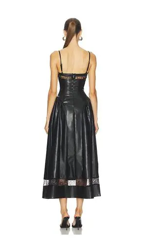 WeWoreWhat Lace Panel Corset Midi Dress
