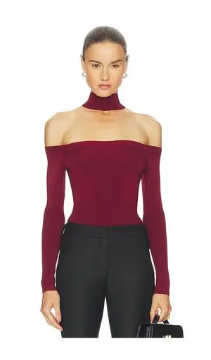 Simkhai Lila Cold Shoulder Top - Oxblood