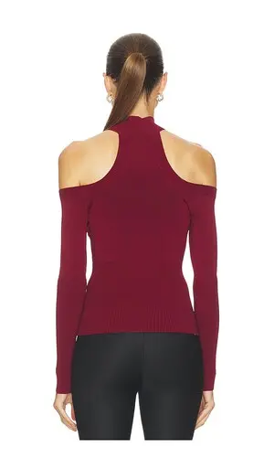 Simkhai Lila Cold Shoulder Top - Oxblood
