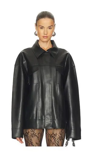 Norma Kamali Oversized Polyurethane Jacket