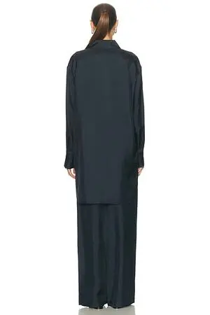 RÓHE Oversized Silk Button-down Top