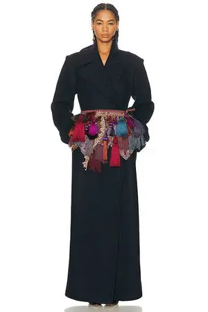 Dries Van Noten Rafaella Long Wool Gabardine Coat