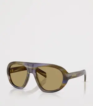 Prada Acetate Oversized Sunglasses - Brown