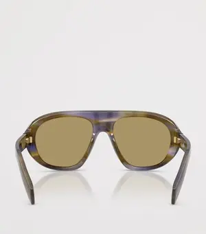 Prada Acetate Oversized Sunglasses - Brown