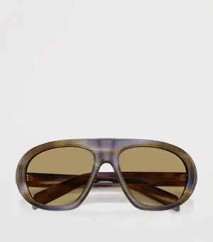 Prada Acetate Oversized Sunglasses - Brown