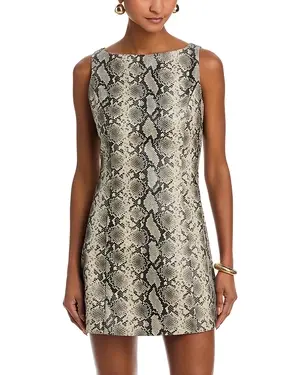 Line & Dot Faux Leather Mini Dress
