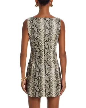 Line & Dot Faux Leather Mini Dress