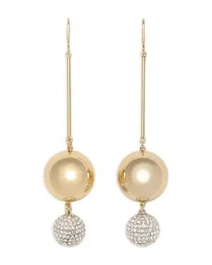 Ramy Brook Tiffani Bead & Pave Fireball Linear Drop Earrings