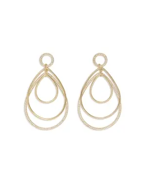 Ramy Brook Rena Pave Pear Shape Drop Earrings - Gold
