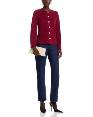 SINGLE THREAD Cotton Flare Sleeve Cardigan - Cabernet