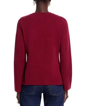SINGLE THREAD Cotton Flare Sleeve Cardigan - Cabernet