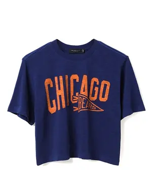 Junk Food Clothing Nfl Chicago Bears Dual Threat Crop Tee - Navy