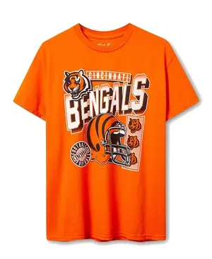 Junk Food Clothing Nfl Cincinnati Bengals Checkdown Flea Market Tee - Orange