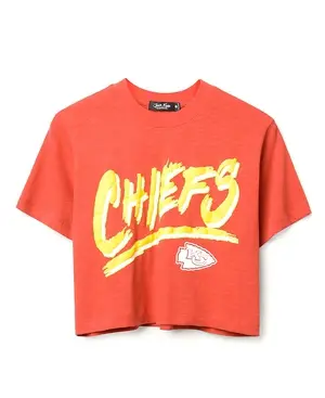 Junk Food Clothing Nfl Kansas City Chiefs Mock Neck Crop Tee - Licorice