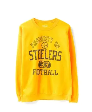 Junk Food Clothing Nfl Pittsburgh Steelers Fleece Crew - Yellow