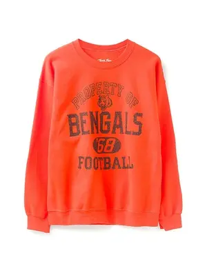 Junk Food Clothing Nfl Cincinnati Bengals Fleece Crewneck - Orange