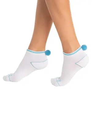 Lucky In Love Pom Low Cut Socks - Multi